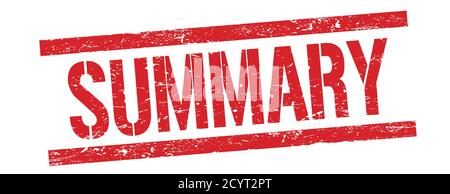 SUMMARY red grungy rectangle stamp sign Stock Photo - Alamy