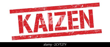 KAIZEN red grungy rectangle stamp sign Stock Photo - Alamy
