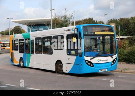 A STAGECOACH SINGLE DECK BUS IN THE NEW 2020 LIVERY IMAGE Stock Photo ...