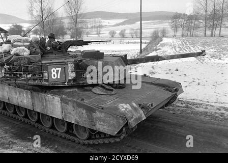 NATO exercises in Germany, M1 Abrams US Army tank (January 1985 Stock ...