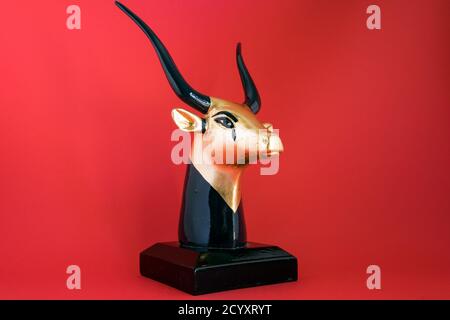 Beautiful handmade Duplicate represents the cow-headed Ancient Egyptian ...
