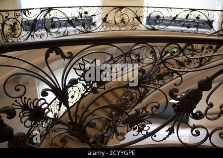 The beautiful spiral staircase at the Petit Palace in Paris, France ...
