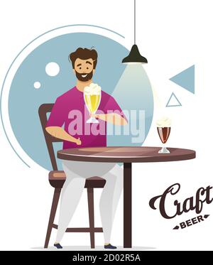 Craft beer consumer flat color vector illustration. Microbrewery. Small ...