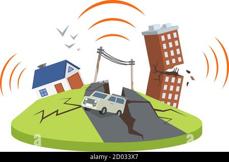 Earthquake. Natural disaster. Movement of tectonic plates illustration ...