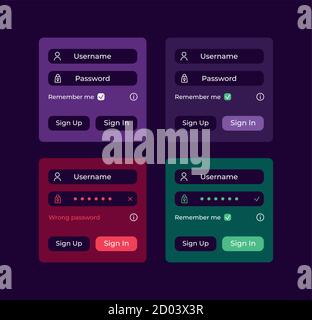 Wrong password UI element template Stock Vector Image & Art - Alamy