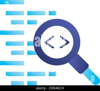 lupe with text paragraph gradient style icon design, search tool and magnifying glass theme ...