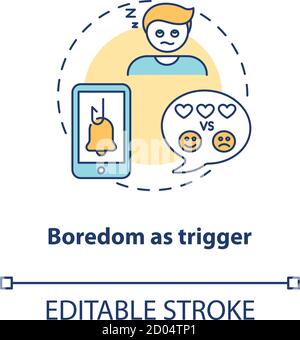 Boredom as trigger concept icon Stock Vector Image & Art - Alamy