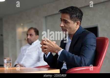 Picture shows EG Group founders Mohsin, right, and Zuber Issa in ...