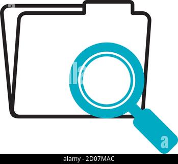 folder search magnifying glass line icon vector illustration Stock ...