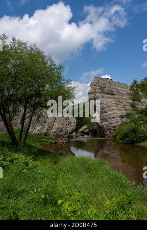 The broken remains of the Austin Dam failure in Austin, Pennsylvania ...