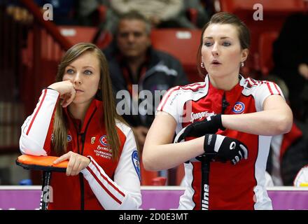 Team Homan third Emma Miskew, left to right, skip Rachel Homan, Team ...