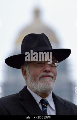 Brussels Grand Rabbi, Albert Guigui pictured during a ceremony of ...