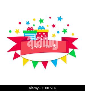 Festive holiday background with gifts in traditional style. Christmas ...