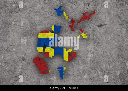 Map and flag of Orkney on weathered concrete Stock Photo - Alamy