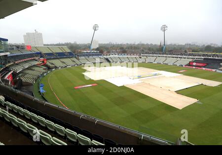 A heavy rain falls on the field during a World Cup 2026 group F ...