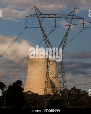 Australian Power lines and towers in Melbourne Victoria Australia Stock ...