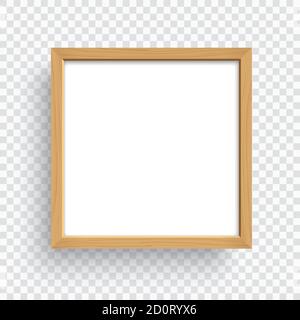Square brown wooden border frame made of realistic brown bamboo sticks ...