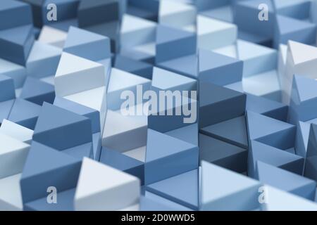 Repeating triangle cubes background, 3d rendering. Computer digital ...