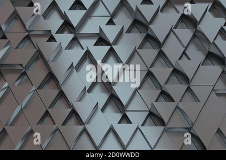 Repeating triangle cubes background, 3d rendering. Computer digital ...