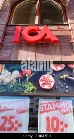 ICA supermarket in Stockholm. ICA is a swedish grocery store that sells ...