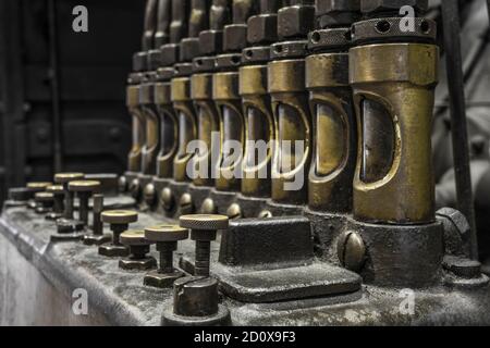 oiling pump array on a historic steam engine Stock Photo - Alamy