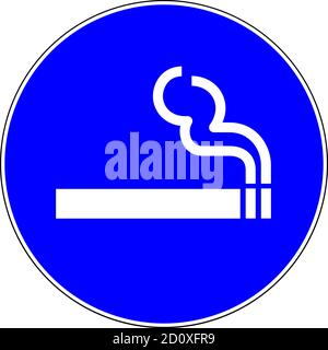 Smoking allowed blue sign Stock Photo - Alamy