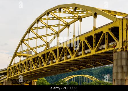 The Fort Duquesne Bridge is a steel bowstring arch bridge that spans ...