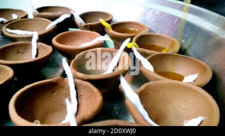 A diya and bati in diwali festival Stock Photo - Alamy
