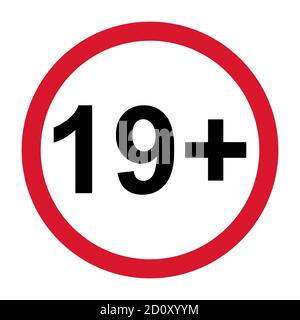 Number 19 nineteen symbol sign in circle, 19th nineteenth count hashtag ...