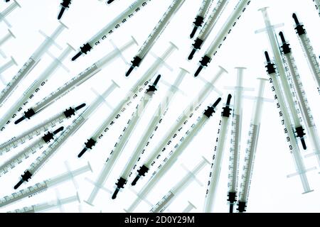 Tuberculin Injection syringes on white background Stock Photo - Alamy