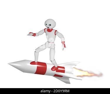 3D rendering of a male robot isolated on white background Stock Photo ...