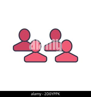 Group of four people vectoricon symbol isolated on white background ...