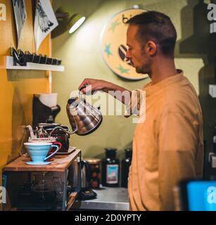 Small Coffee shop in Sweden Stock Photo - Alamy