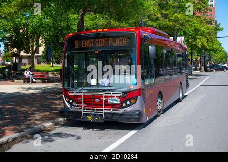 Manchester Transit Authority MTA public bus Route #11 at terminal ...
