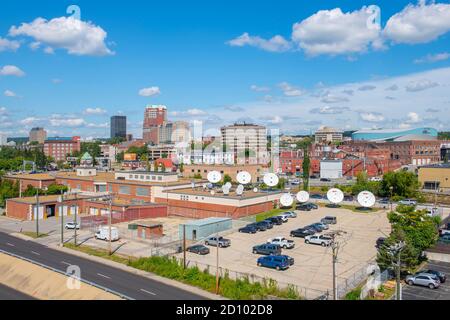 Manchester modern city skyline including City Hall Plaza and Brady ...