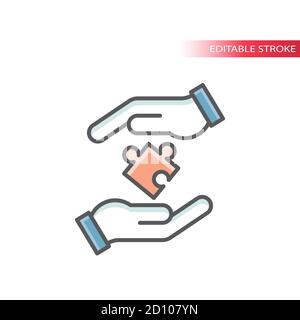 Business solutions line icon concept. Business solutions flat vector ...