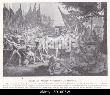 Battle of Sempach, 9 July 1386. Leopold III (1351-1386), Duke of ...