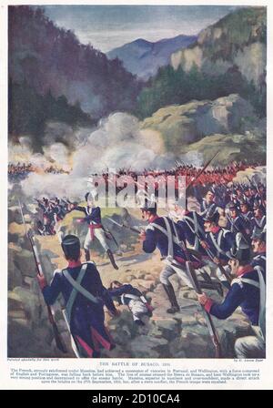The Battle of Bussaco, Serra do Buçaco, Portugal, 1810. From Hutchinson ...