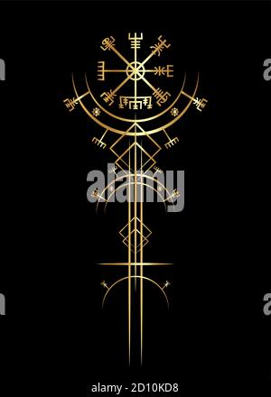 Rune circle gold Icelandic celtic viking talisman Navigation Compass ...