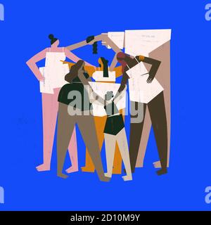 Self-acceptance and Body Positivity. Diverse group of women connect ...