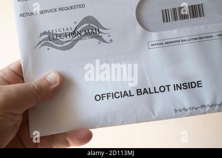 Official Election Mail absentee ballot return envelope Stock Photo - Alamy