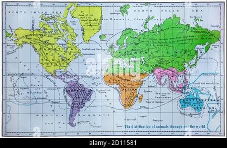 A late 19th Century map of the world, with the British Empire marked in ...