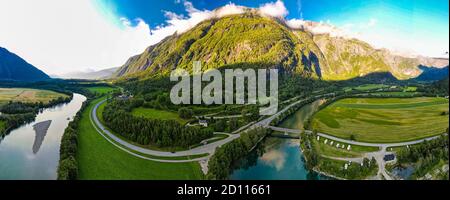 Rauma river valley near Soggebru camping, Norway Stock Photo - Alamy