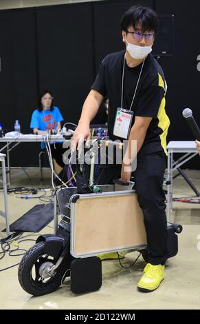 Tokyo, Japan. 3rd Oct, 2020. Groove X designer Takamitsu Ikoma ...