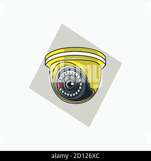 vector illustrations - indoor CCTV (camera surveillance) pink color for ...