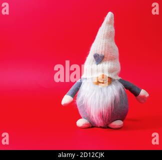 Santa Hat, Text Happy Birthday, Gray Background Stock Photo - Alamy