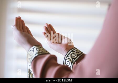 Islamic Dua Concept. Female hands.Peaceful spiritual moments. Hand ...