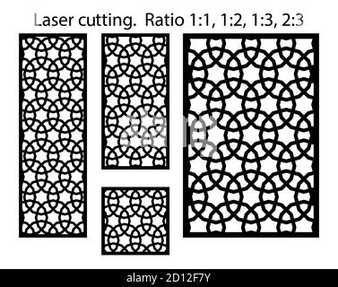 Panels and screens for cnc cut. Laser cutting vector pattern. Cnc geometric template set Stock ...
