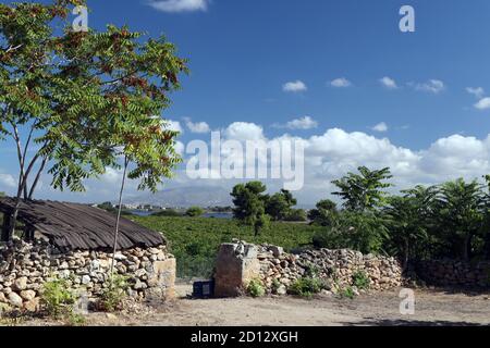 Remains of buildings forming the ancient city of Motya on the island of ...
