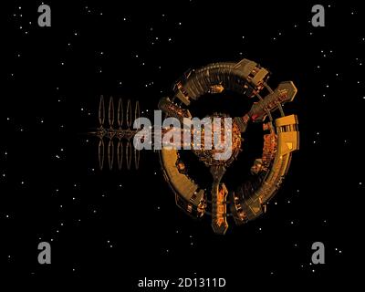 circular space station in space Stock Photo - Alamy